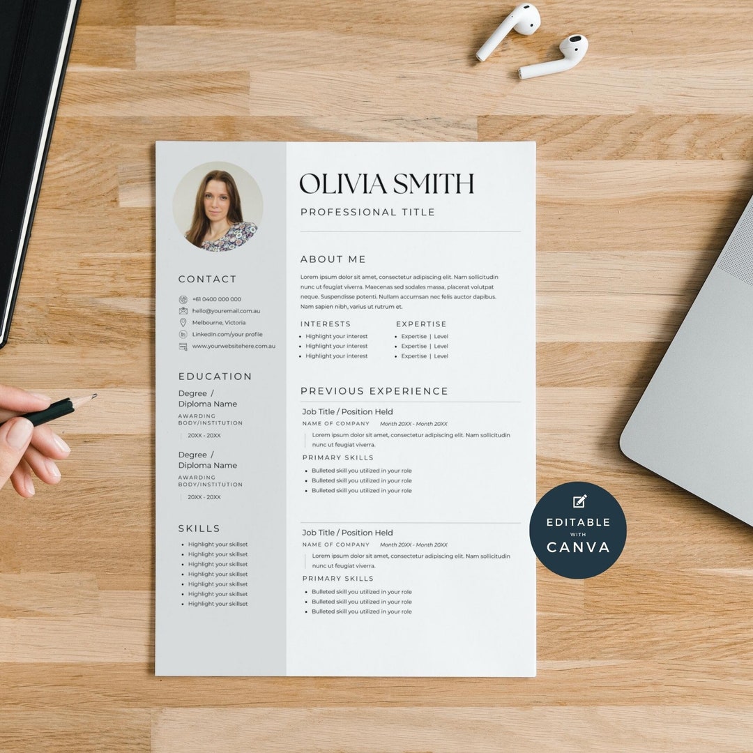Modern Resume Template Pack, CV Templates Canva, 2 Page, Creative ...