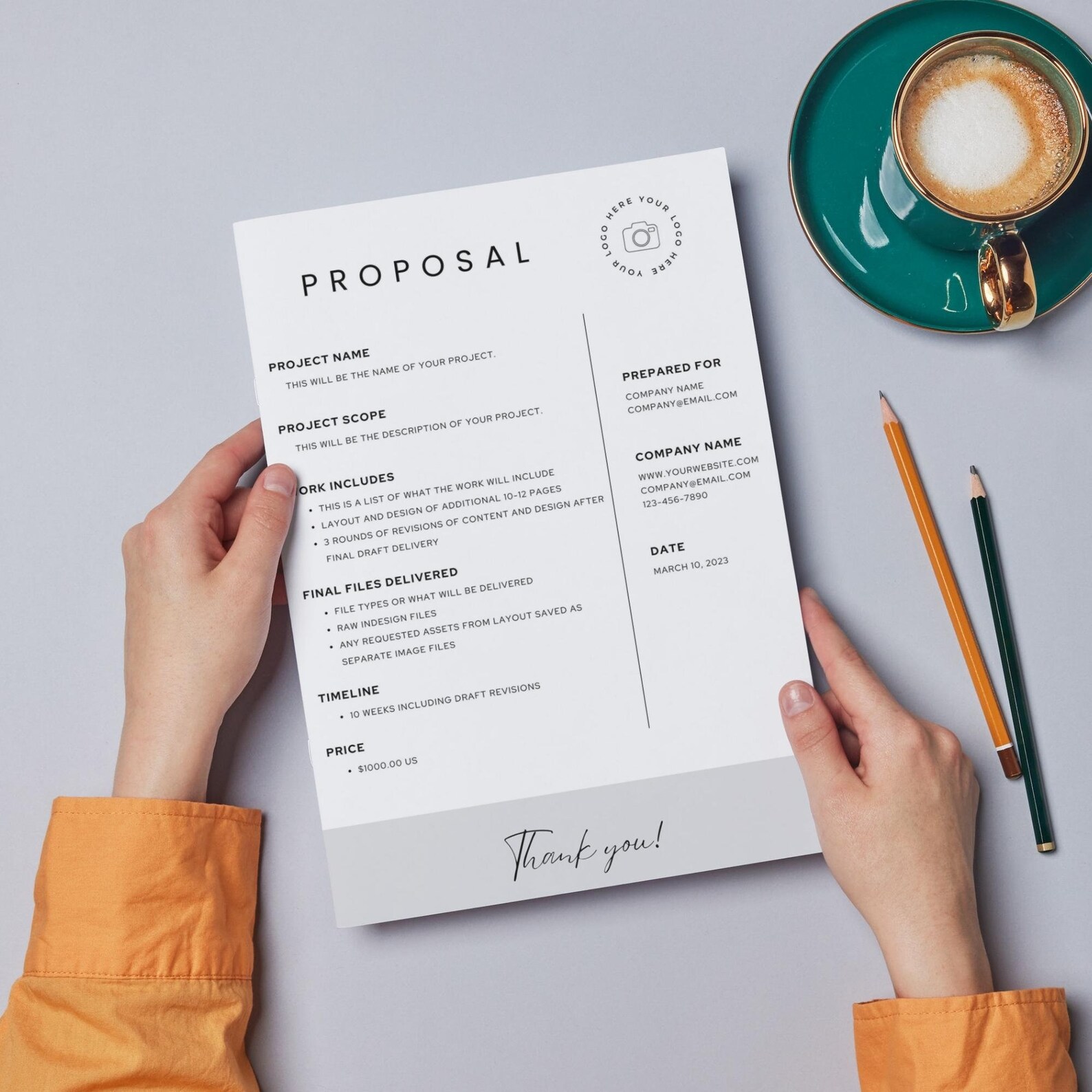 Minimal Proposal Template | Professional Simple Work Bid | Client Brief ...