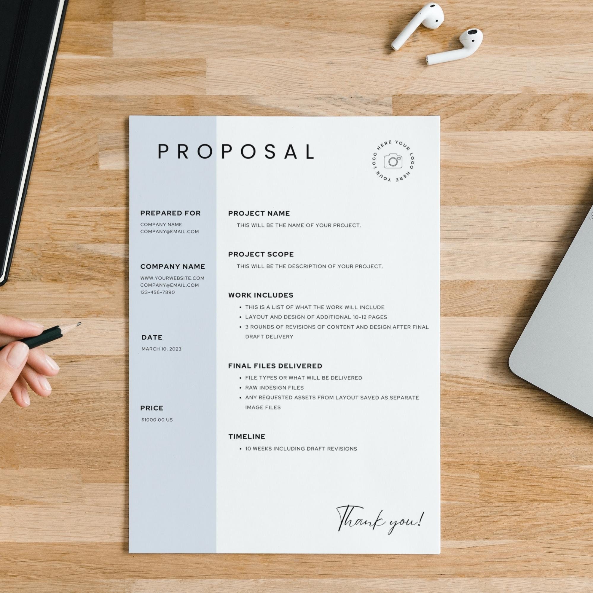 Project Plan Proposal Template Creative Project Quote Elegant Work ...