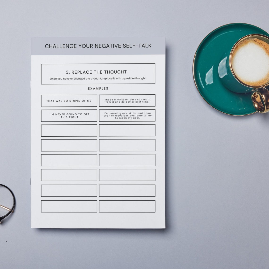 Challenge Your Negative Self-talk Worksheets, INSTANT DOWNLOAD ...