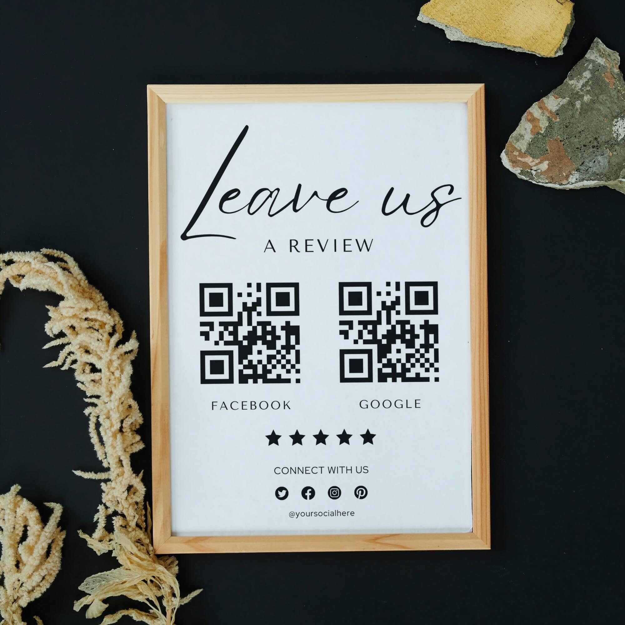 Personalized Business Leave a Review | QR Code Sign | Google Review ...