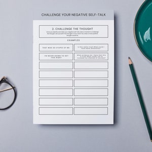 Challenge Your Negative Self-talk Worksheets, INSTANT DOWNLOAD ...