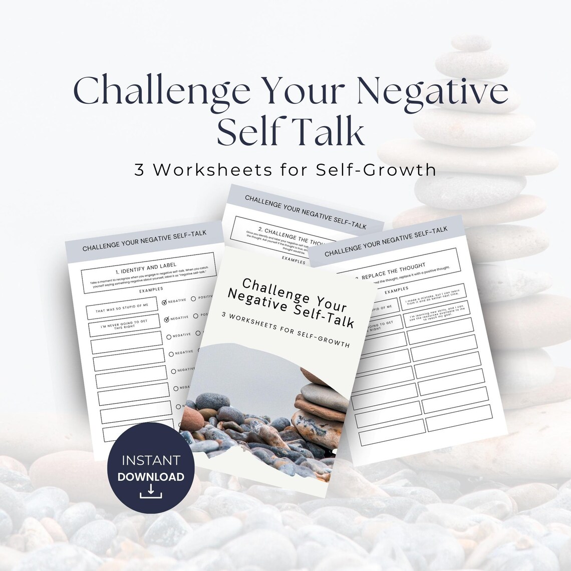 Challenge Your Negative Self-talk Worksheets, INSTANT DOWNLOAD ...
