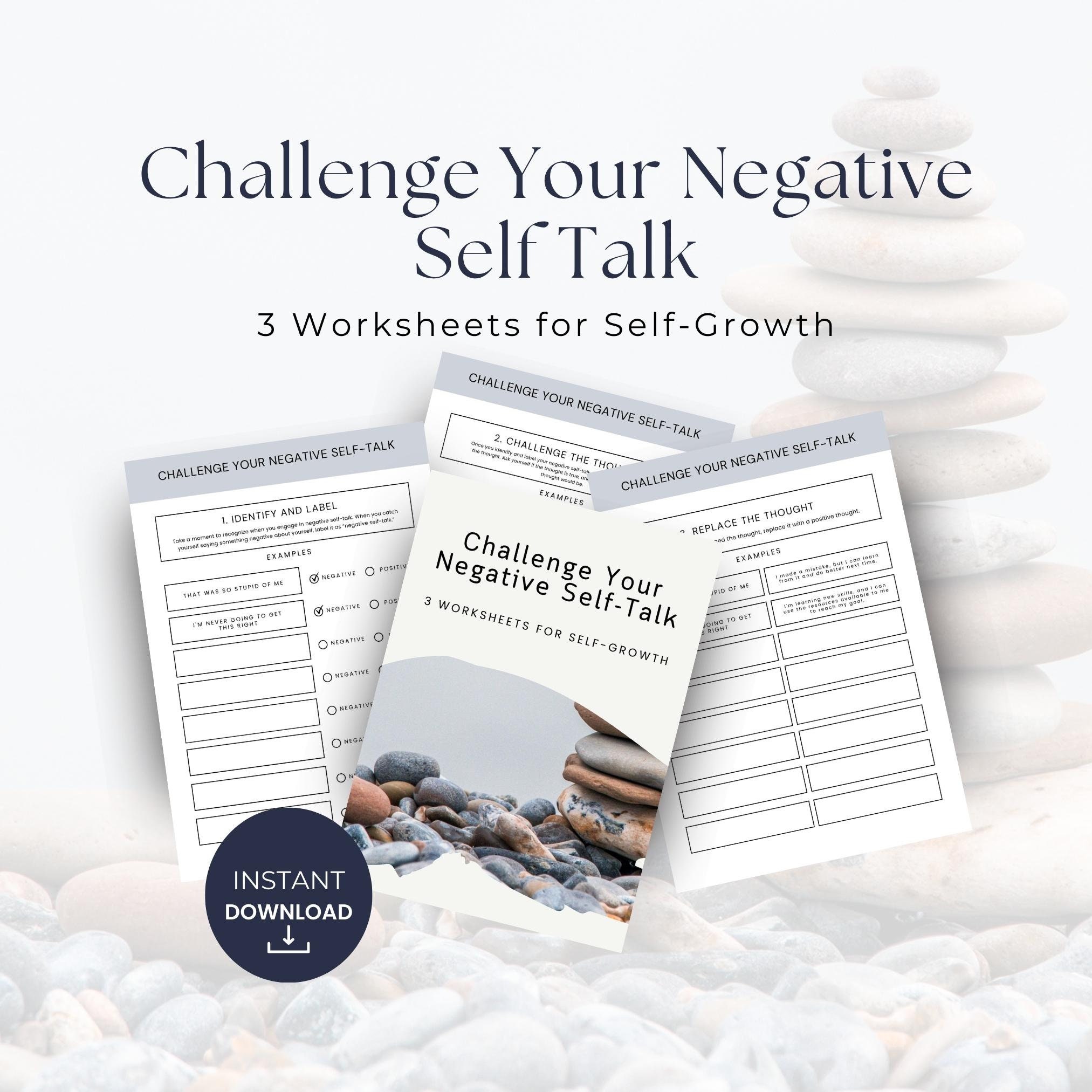 Challenge Your Negative Self-talk Worksheets, INSTANT DOWNLOAD ...