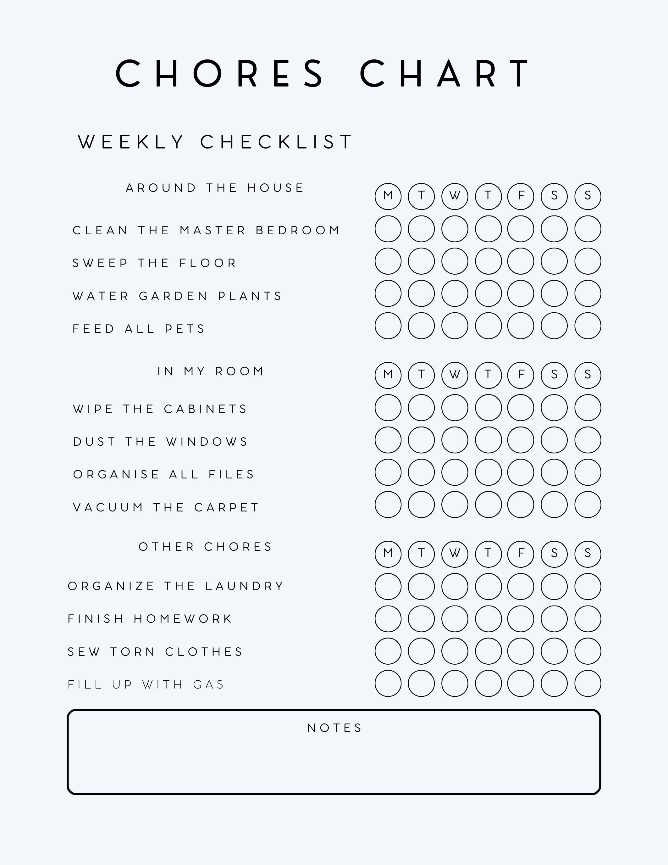 Housekeeping Cleaning Checklist Printable Home Organization Family ...