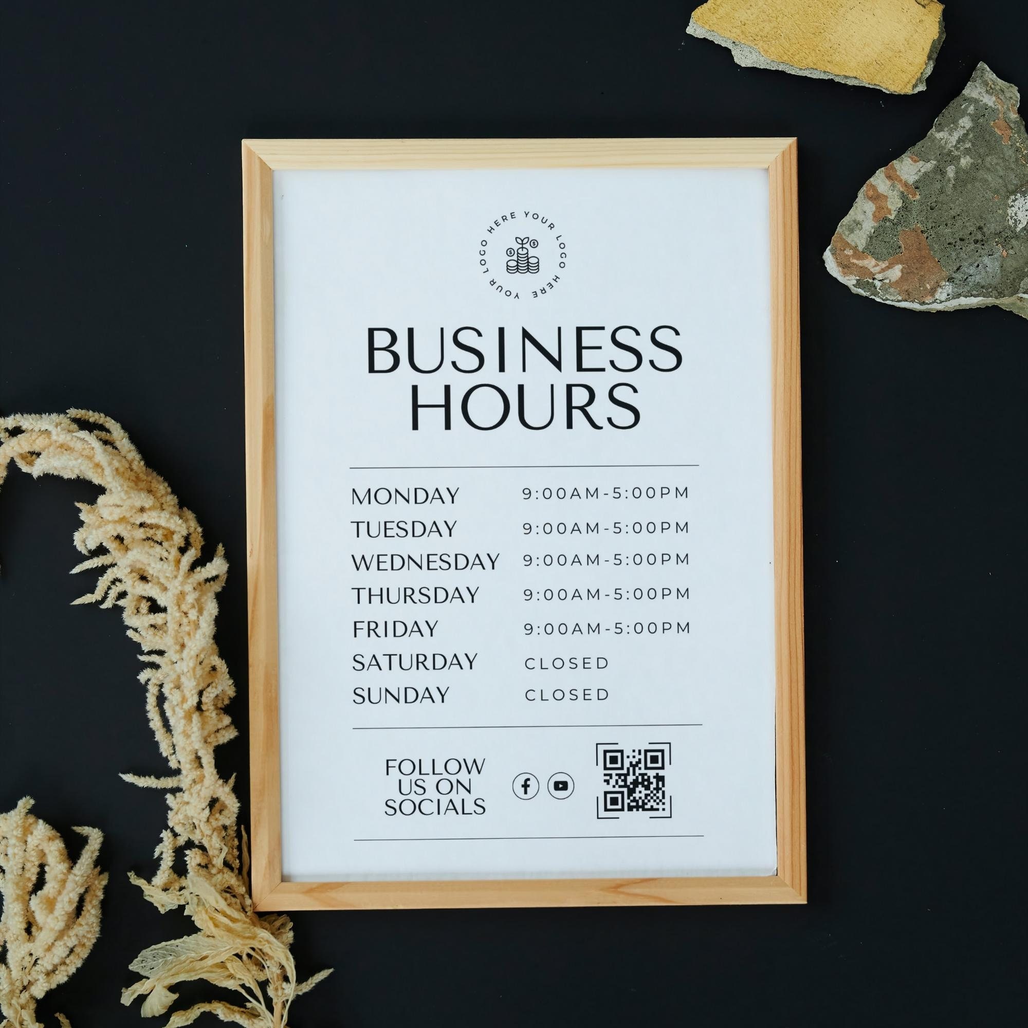 Opening Hours Sign Editable Printable Template | Store Times | Hours of ...