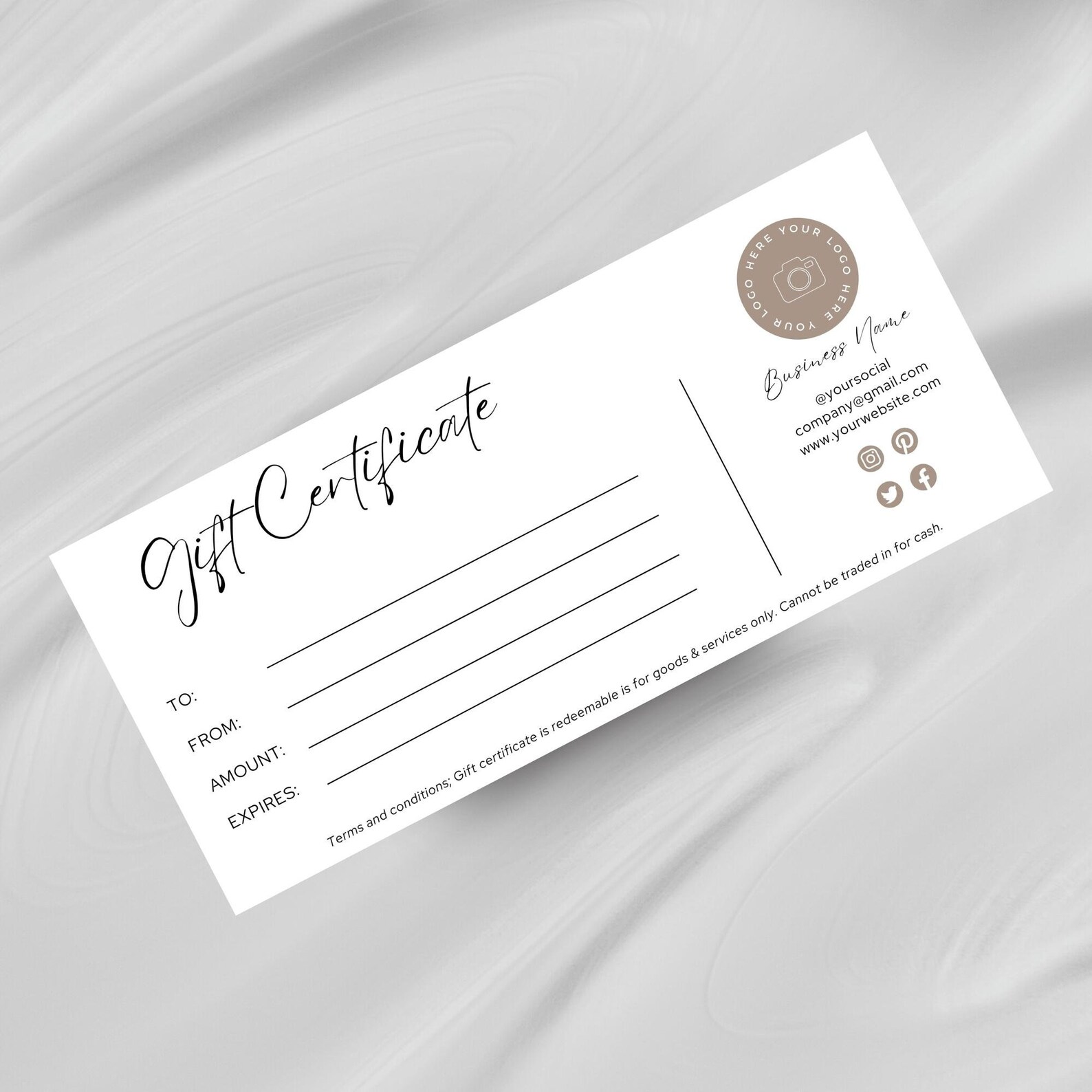 Small Business Gift Certificate Template, Editable Gift Certificate Template, Printable Gift ...