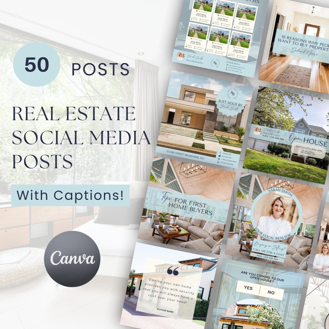 Real Estate Instagram Posts Modern 50 Realtor IG Posts With - Etsy