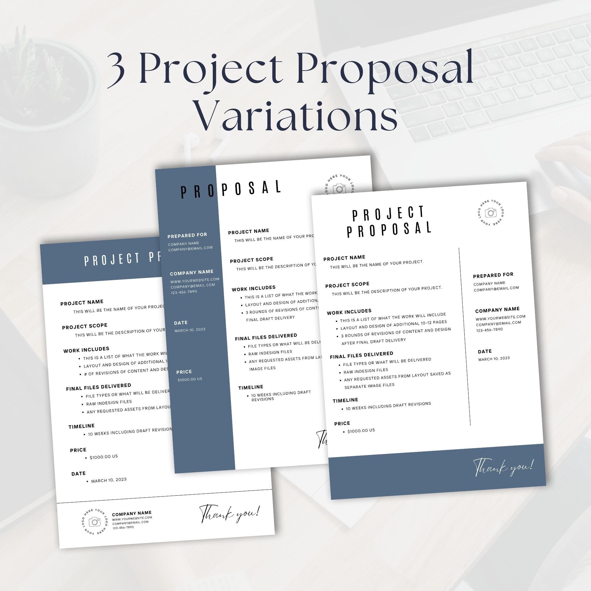 Navy Blue Minimal Proposal Template | Professional Simple Work Bid ...