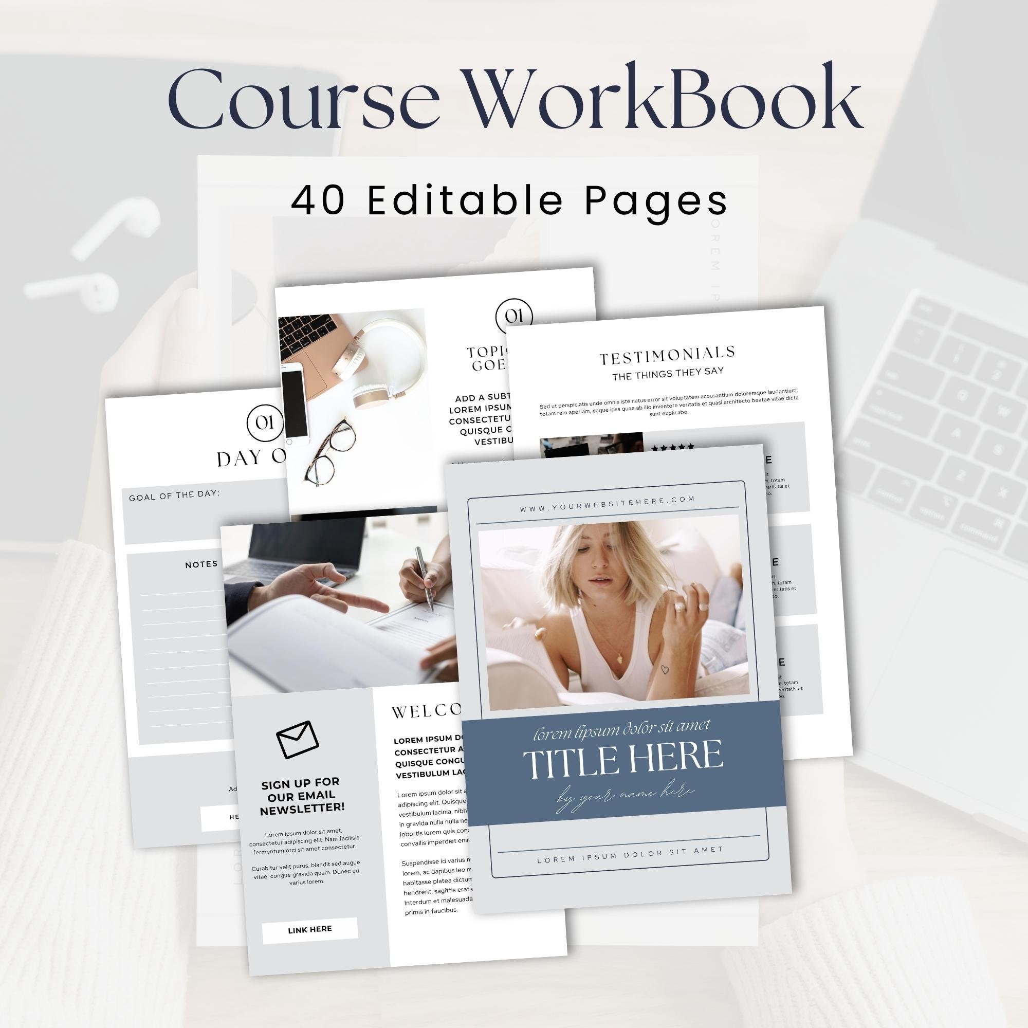 Workbook Template Canva Coaches, Editable Ebook, Printable Work Book ...