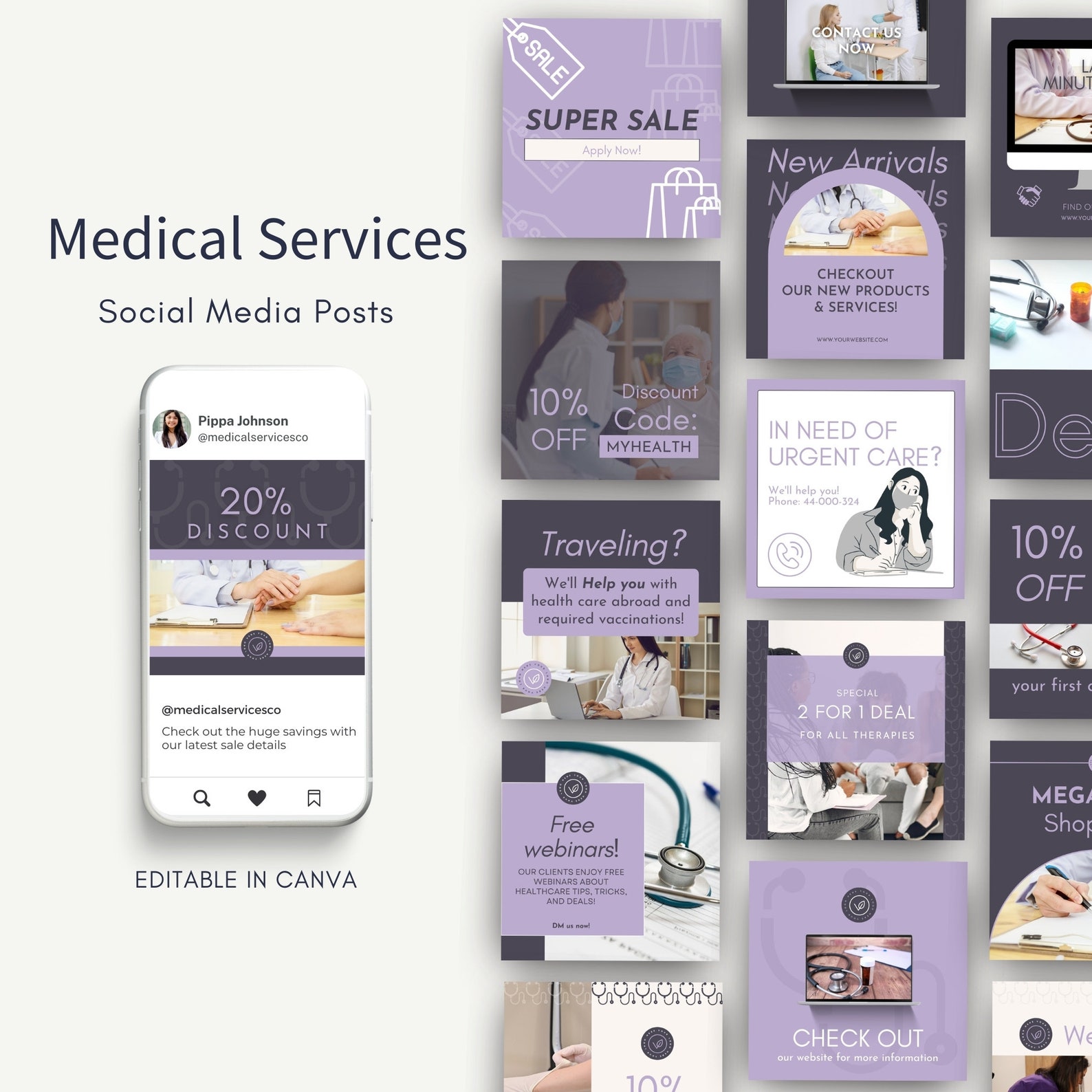 Medical Instagram Templates, Healthcare Social Media, Medicine Doctor ...