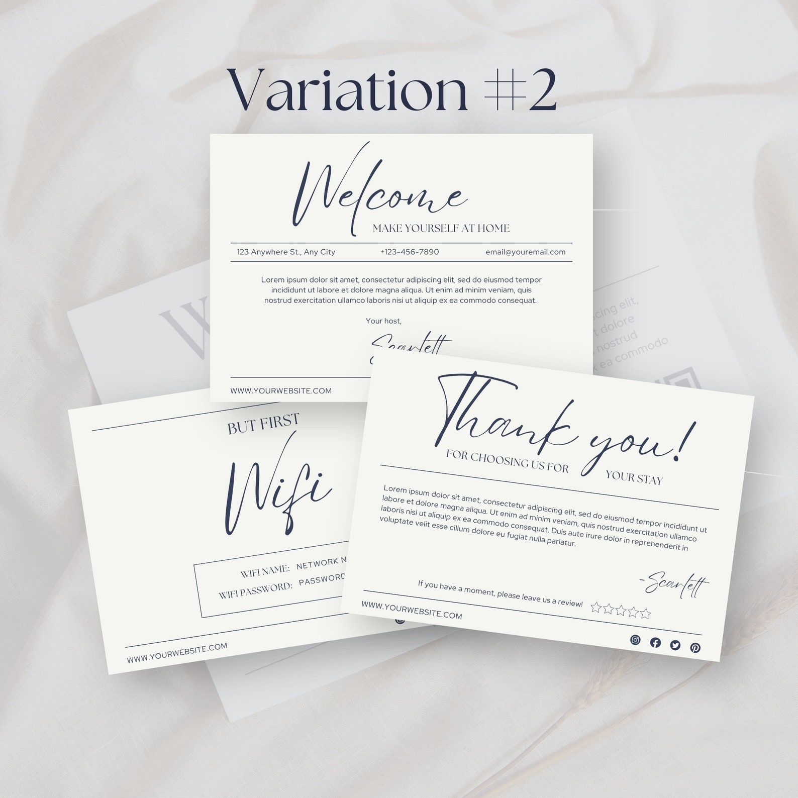 Airbnb Welcome Card Canva, VRBO Host Hello, Editable Rental Template ...