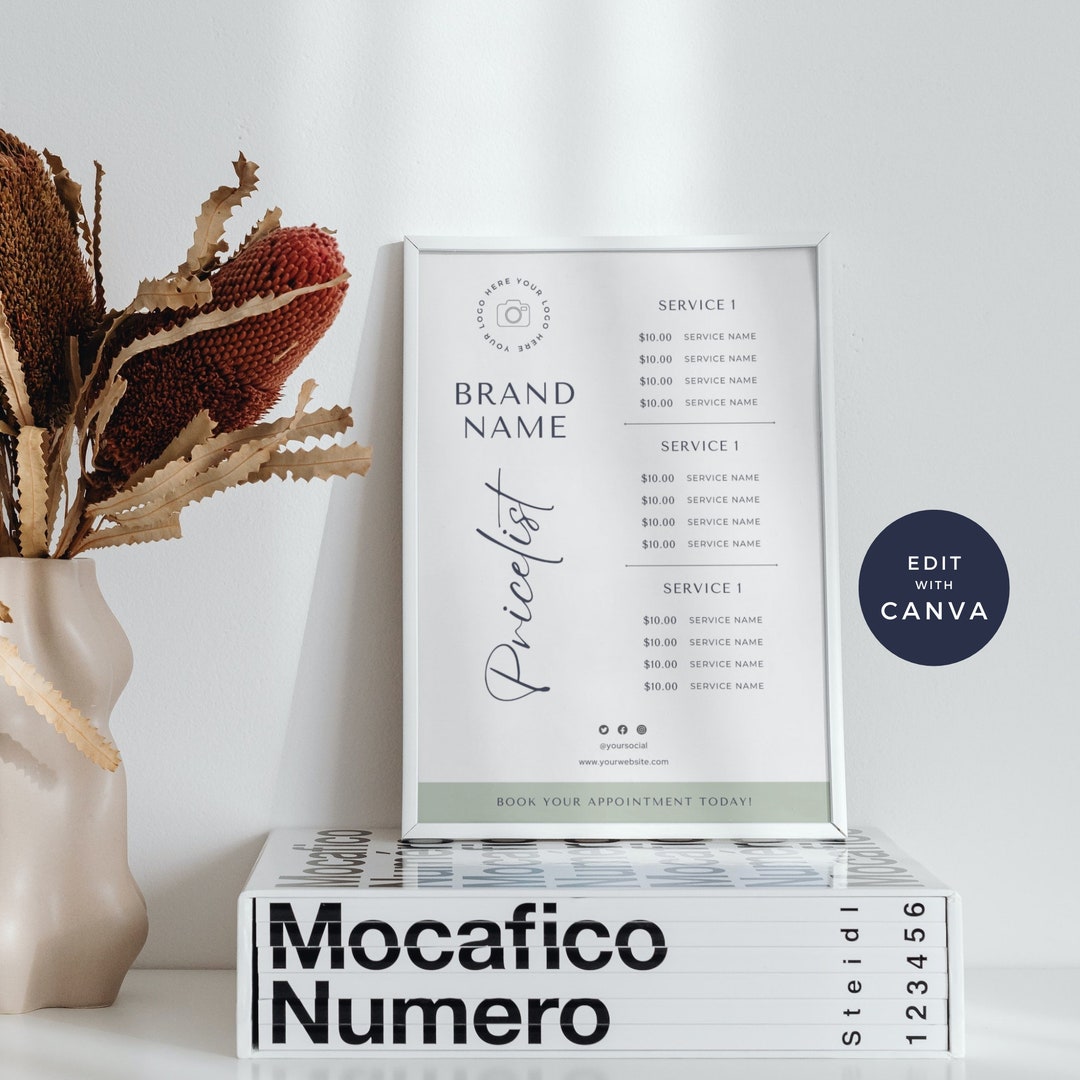 Editable TSHIRT Price List Template, Shirt Order Form, Printable Price ...