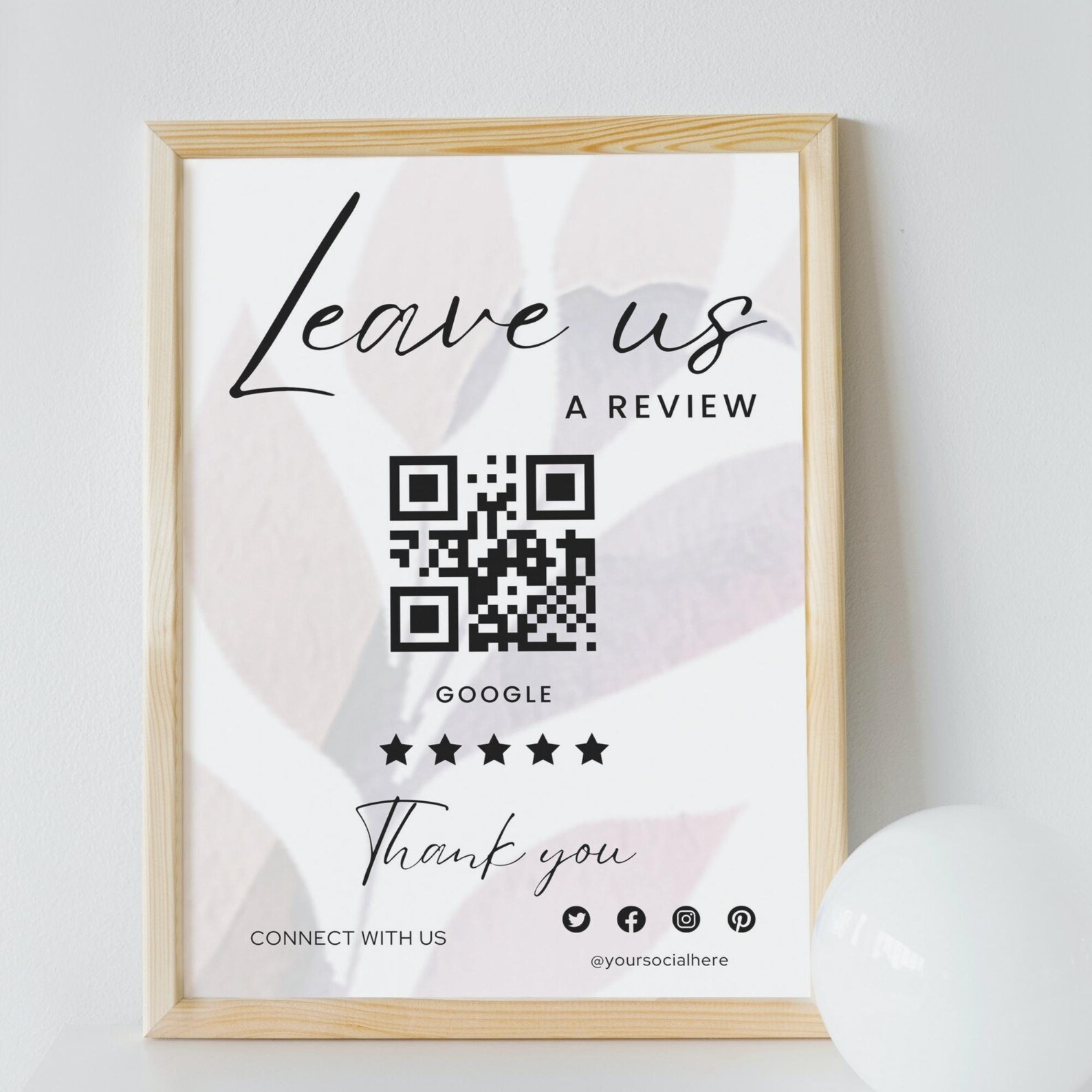 Ask for Review QR Code Sign Template, Google Sign, Facebook, Review Us ...