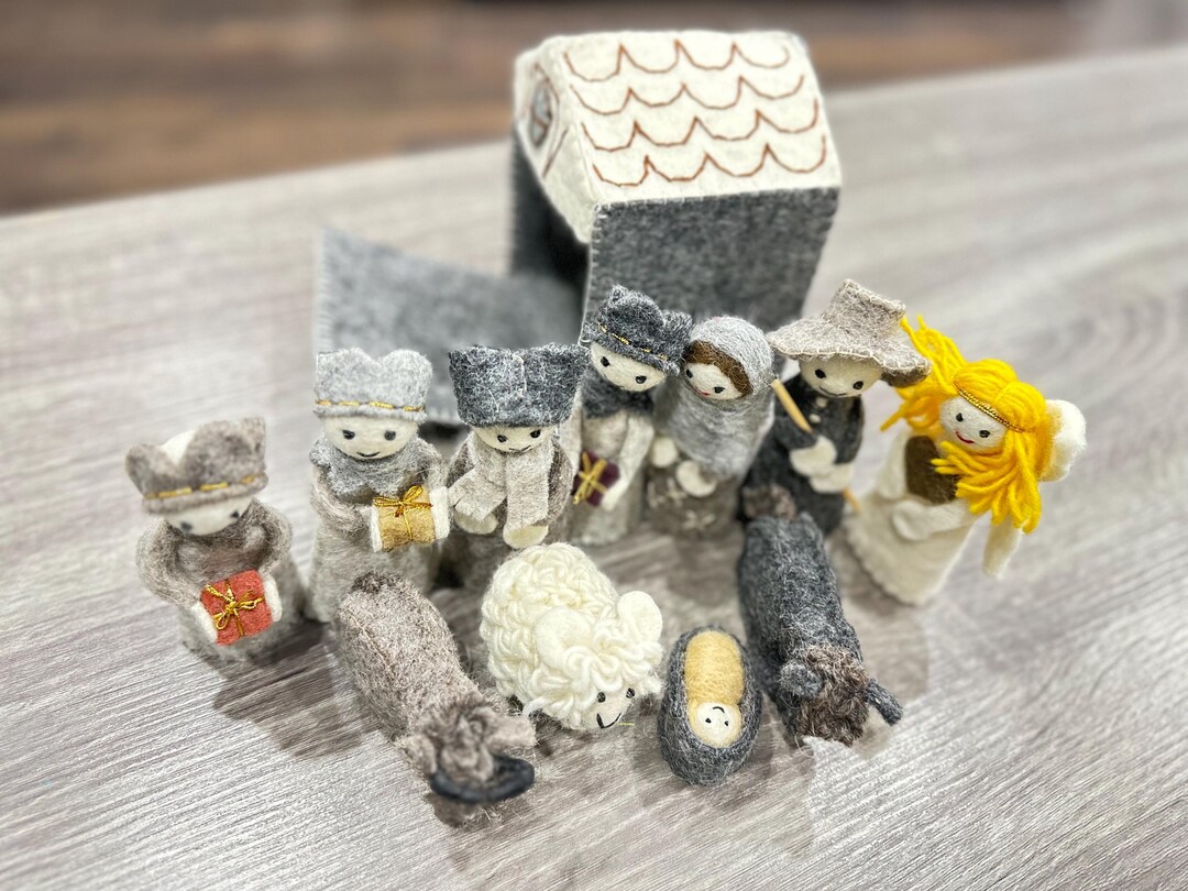 Vintage Nativity Set | Nativity Scene Made of Felt | Christmas ...