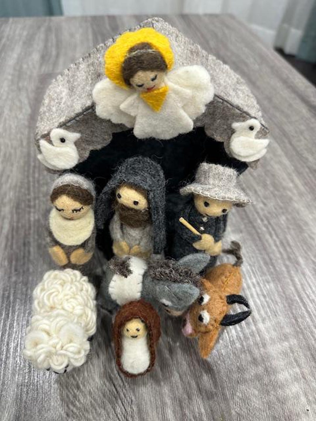Vintage Nativity Set | Handmade Natural Wool Felt Christmas Décor ...