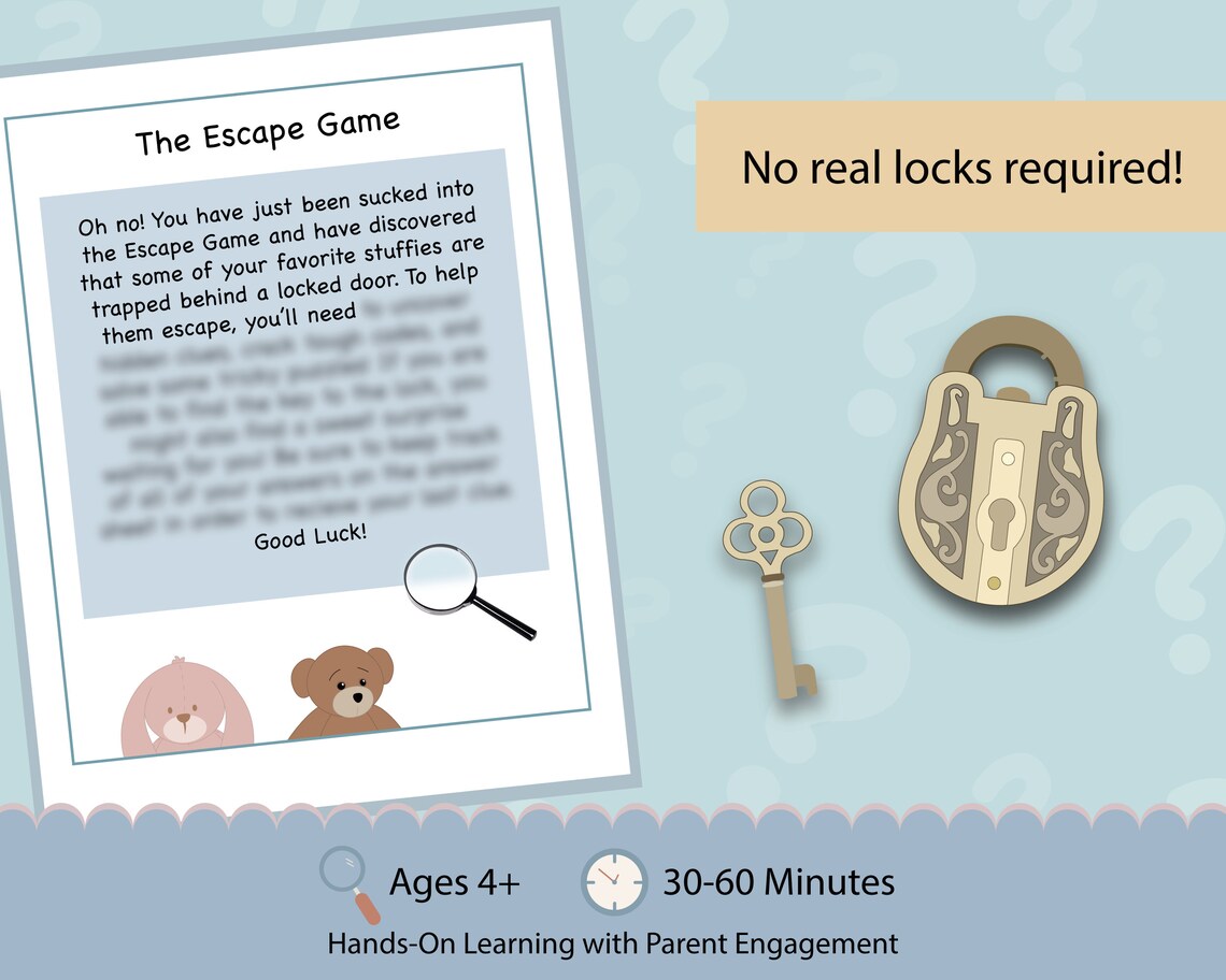 Preschool Escape Room Game | Printable At-home DIY Escape Room for Kids ...