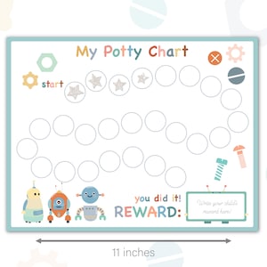 Robot Potty Chart | Printable Toilet Training Sticker Chart - Etsy