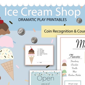Ice Cream Shop Printable: Dramatic Play & Counting Coins (digital ...
