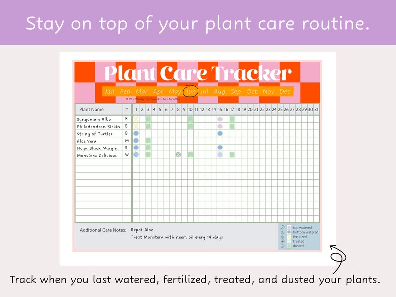 Printable Plant Care Tracker – Digital Download – Plant Watering and ...