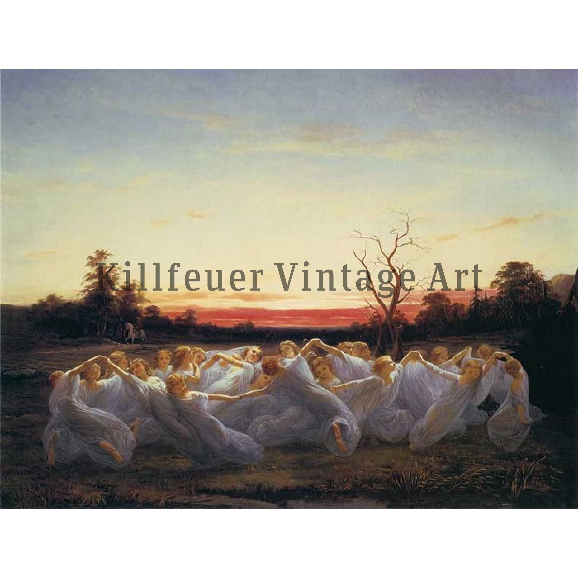 Witches Dancing Art Print, Witches Dancing, Witchy Art, Wiccan Art ...