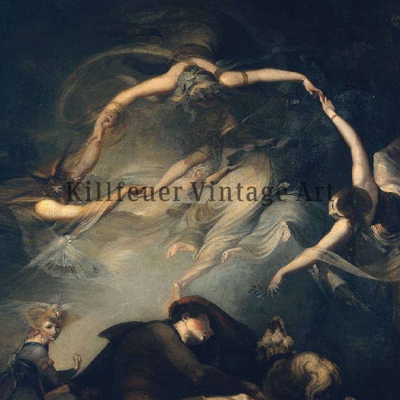 Witches Dancing Art Print Witchy Wall Art Dark Artwork - Etsy