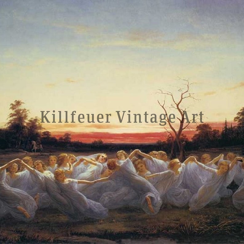 Witches Dancing Art Print, Witches Dancing, Witchy Art, Wiccan Art ...
