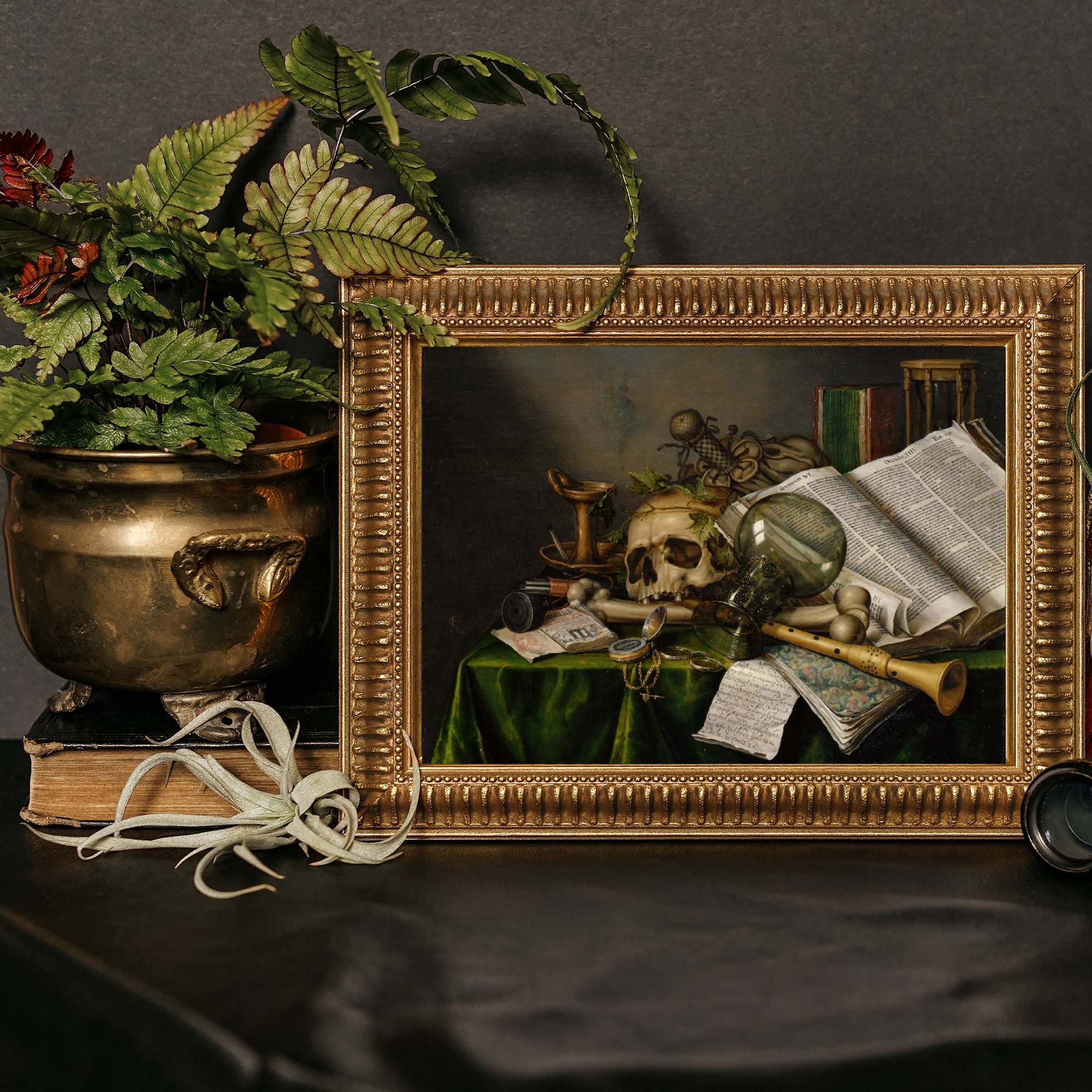 Vintage Skull Painting, Skull Art Print, Skull Wall Art, Skull Painting ...