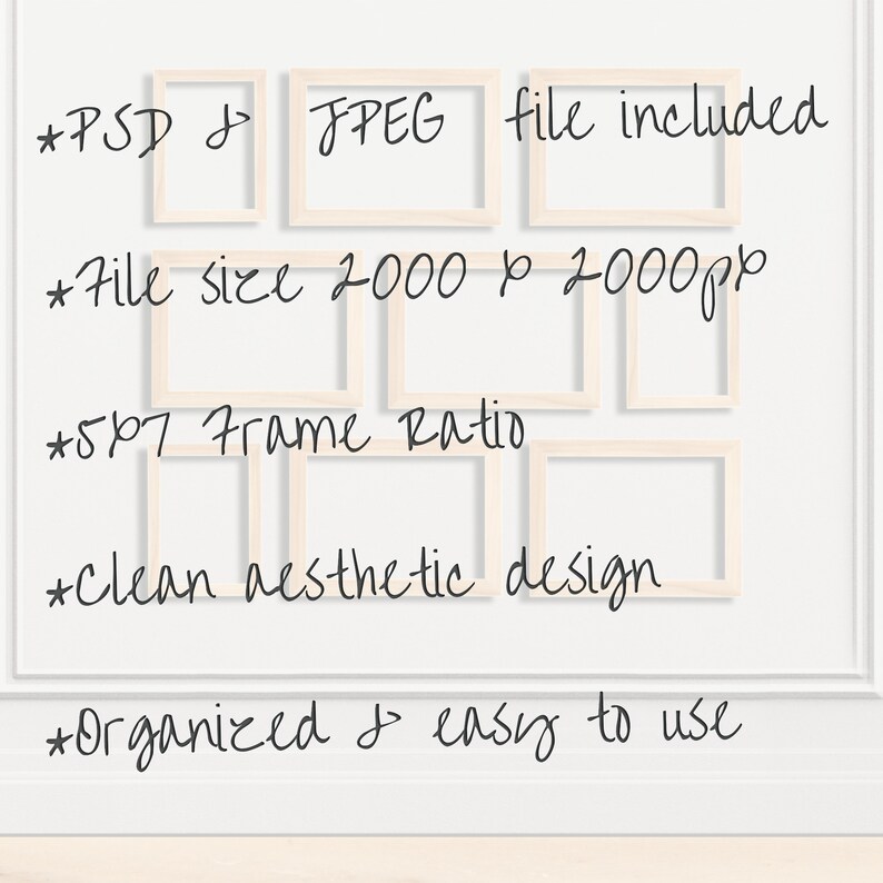 9 Frame Template, 9 Image Template, Digital Mockup Bundle, 9 Pic ...