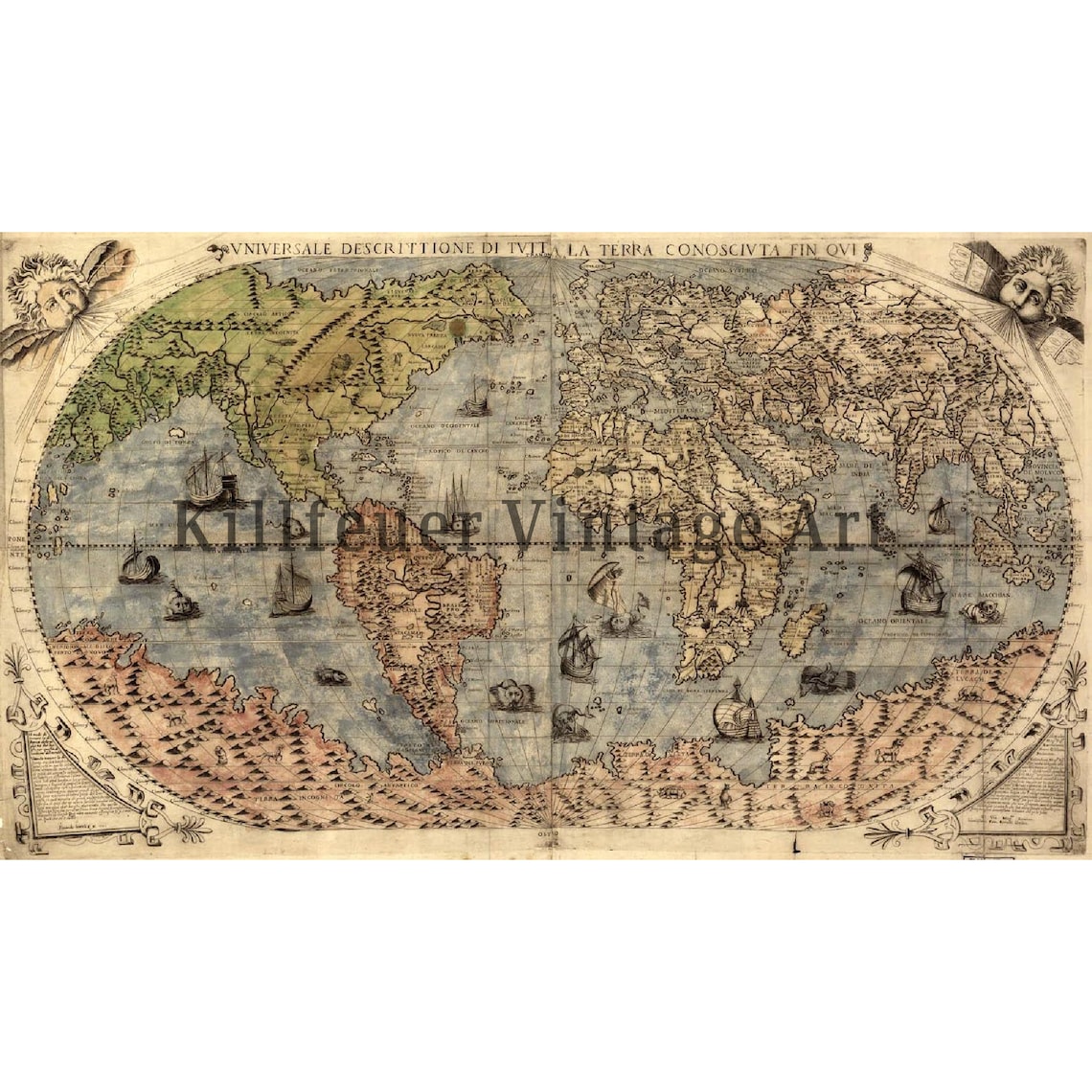 World Map, Vintage School Map, World Atlas, Printable Art Map ...