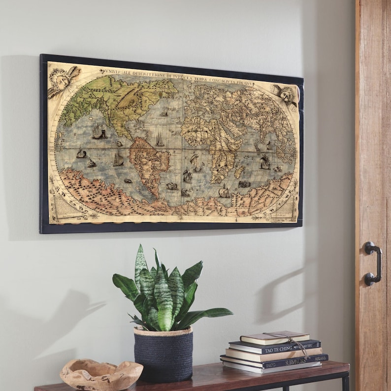 World Map, Vintage School Map, World Atlas, Printable Art Map ...