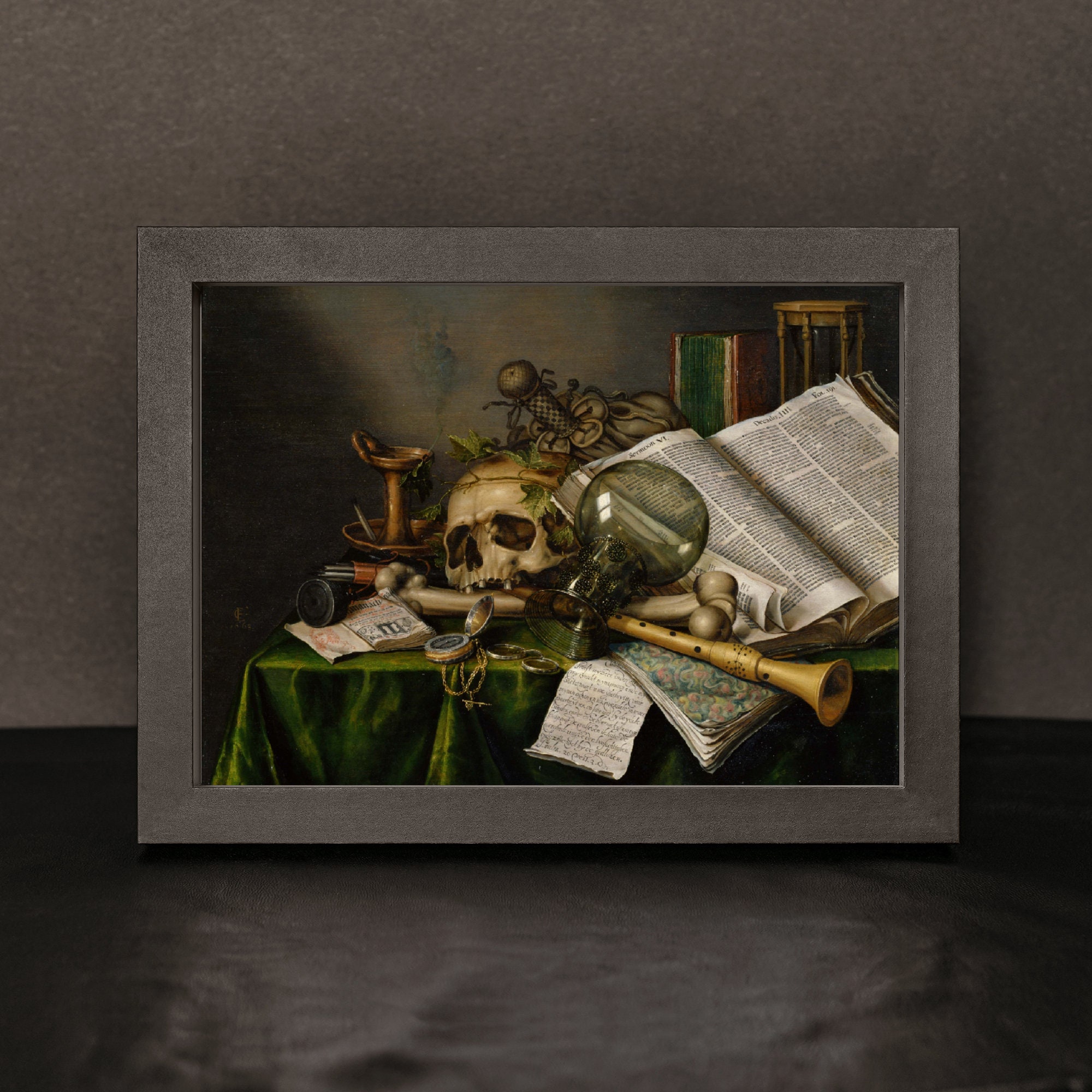 Vintage Skull Painting, Skull Art Print, Skull Wall Art, Skull Painting ...