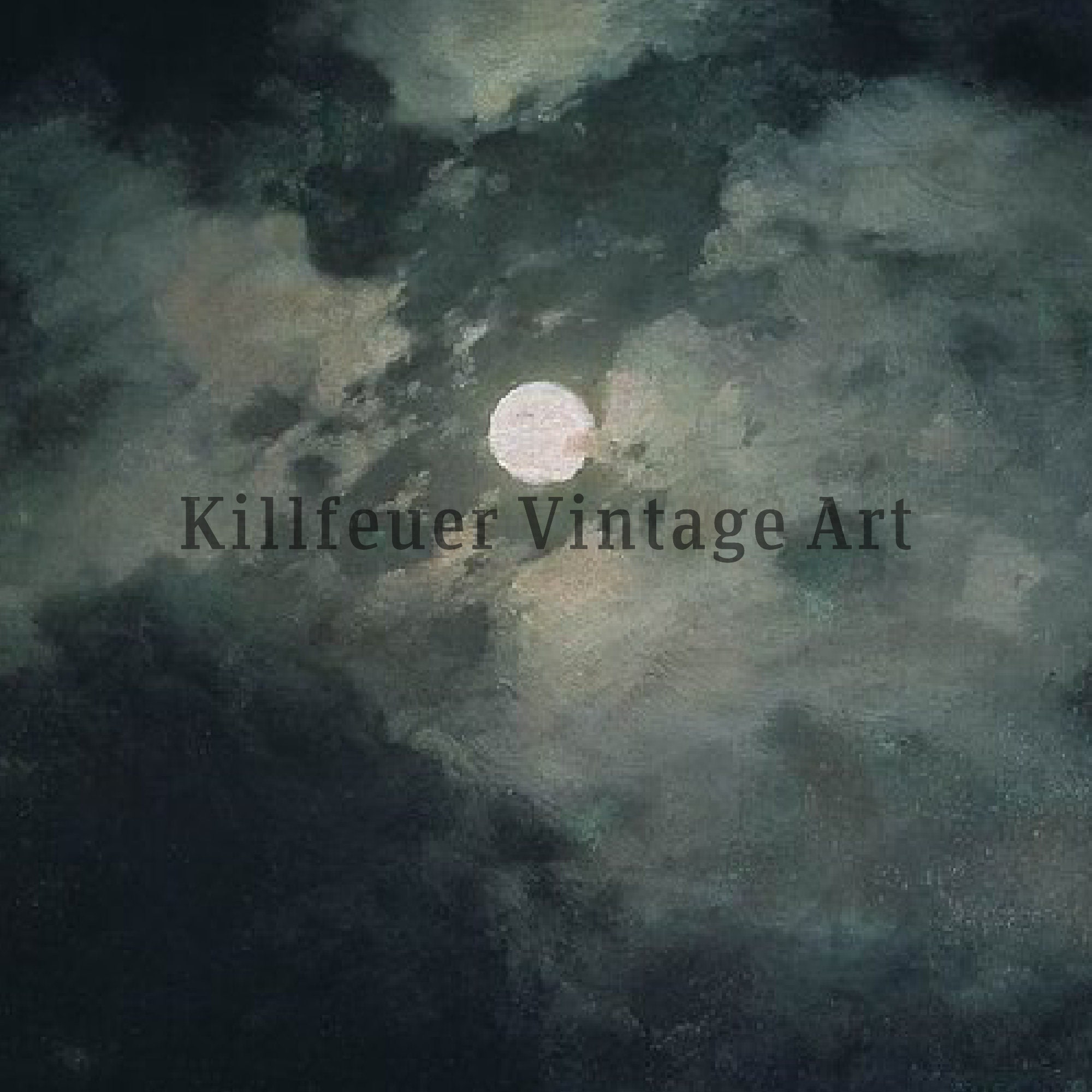 Dark Ocean Painting, Black Sea Painting, Moody Ocean Art, Moonlit Sea ...