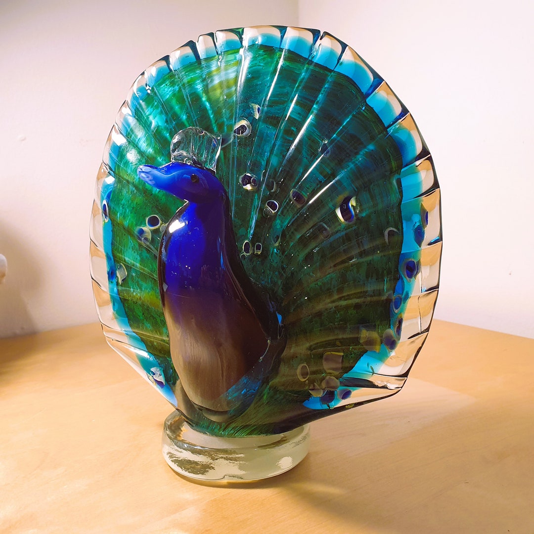 Glass Art Peacock Murano Vintage Italian Hand Blown Glass Figurine - Etsy