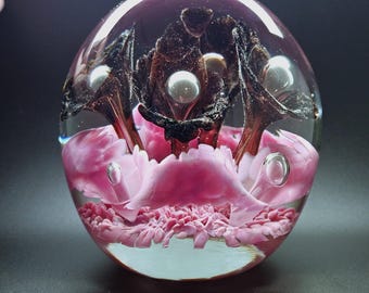 Vintage Signed Carlson Art Glass Paperweight 1992 - Etsy