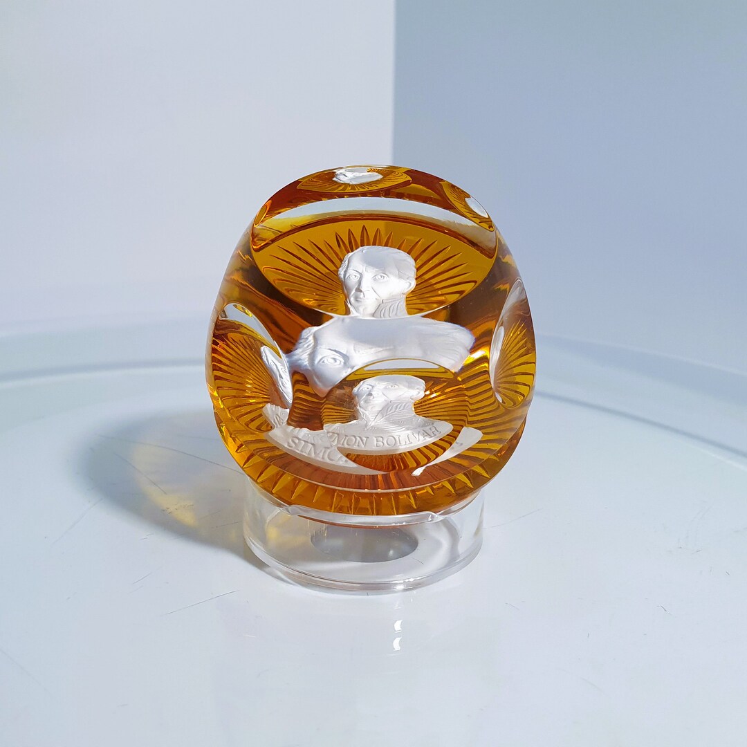 Paperweight | Franklin Mint Cameos in Crystal - Simon Bolivar by ...