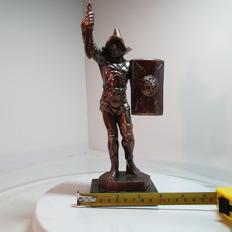 Antique Copper Roman Gladiator Spartacus Statue on Marble Base - Etsy