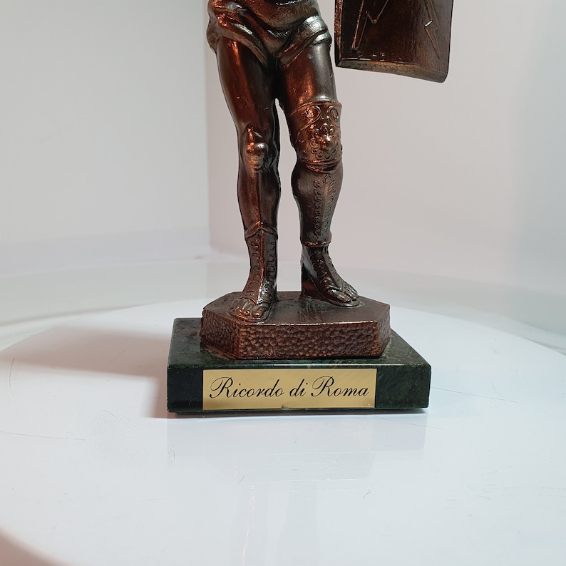 Antique Copper Roman Gladiator Spartacus Statue on Marble Base - Etsy