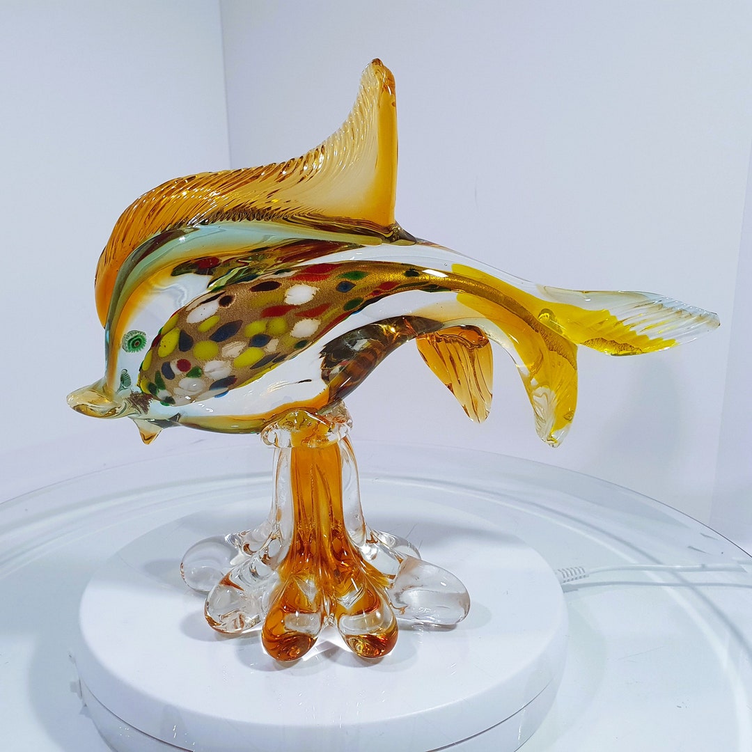 Murano Italian Art Glass Vintage Fish Sculpture Sommerso Style - Etsy