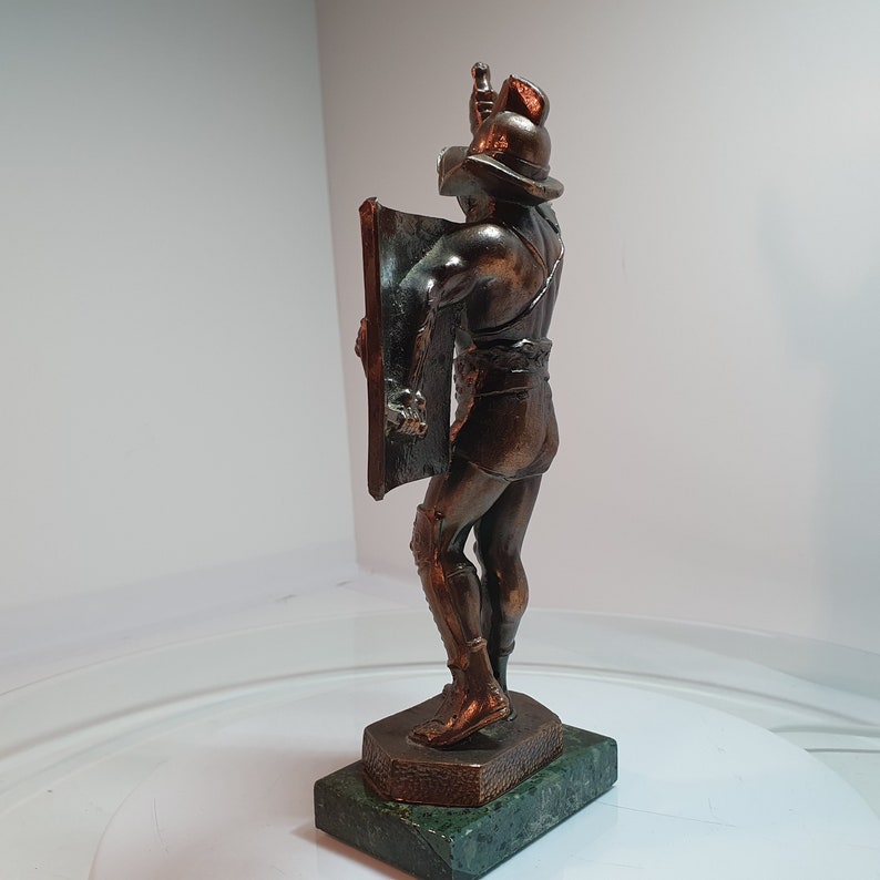 Antique Copper Roman Gladiator Spartacus Statue on Marble Base - Etsy