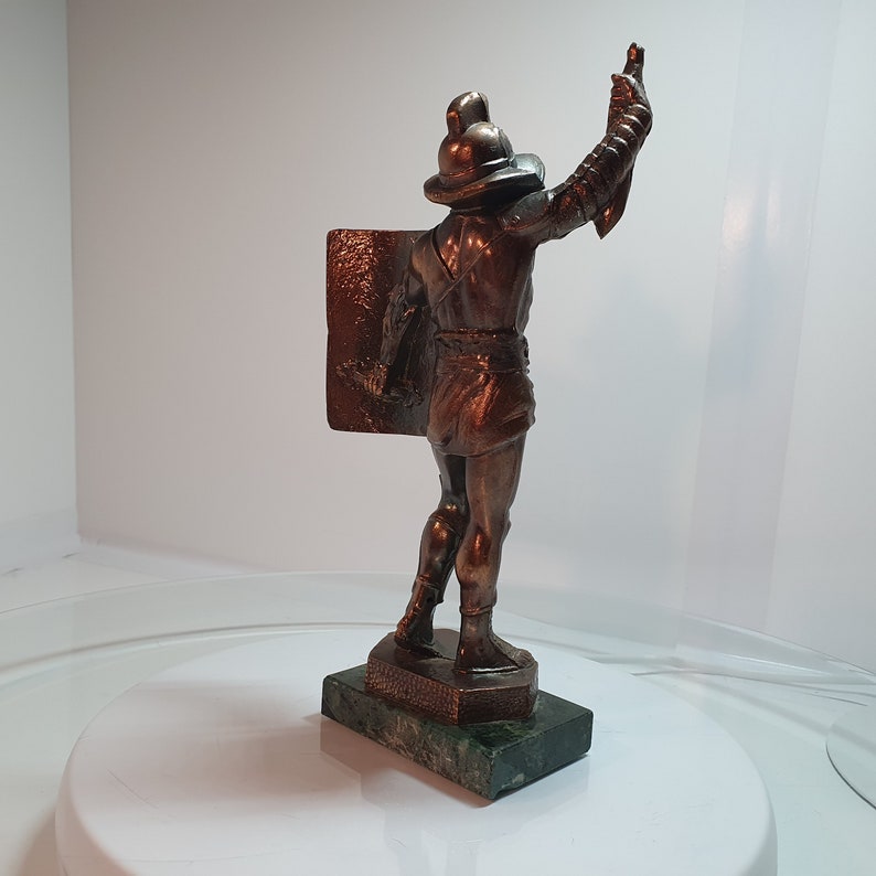 Antique Copper Roman Gladiator Spartacus Statue on Marble Base - Etsy