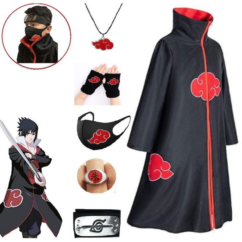 Sasuke Akatsuki Cloak Cosplay Halloween Costume Adult and - Etsy Norway