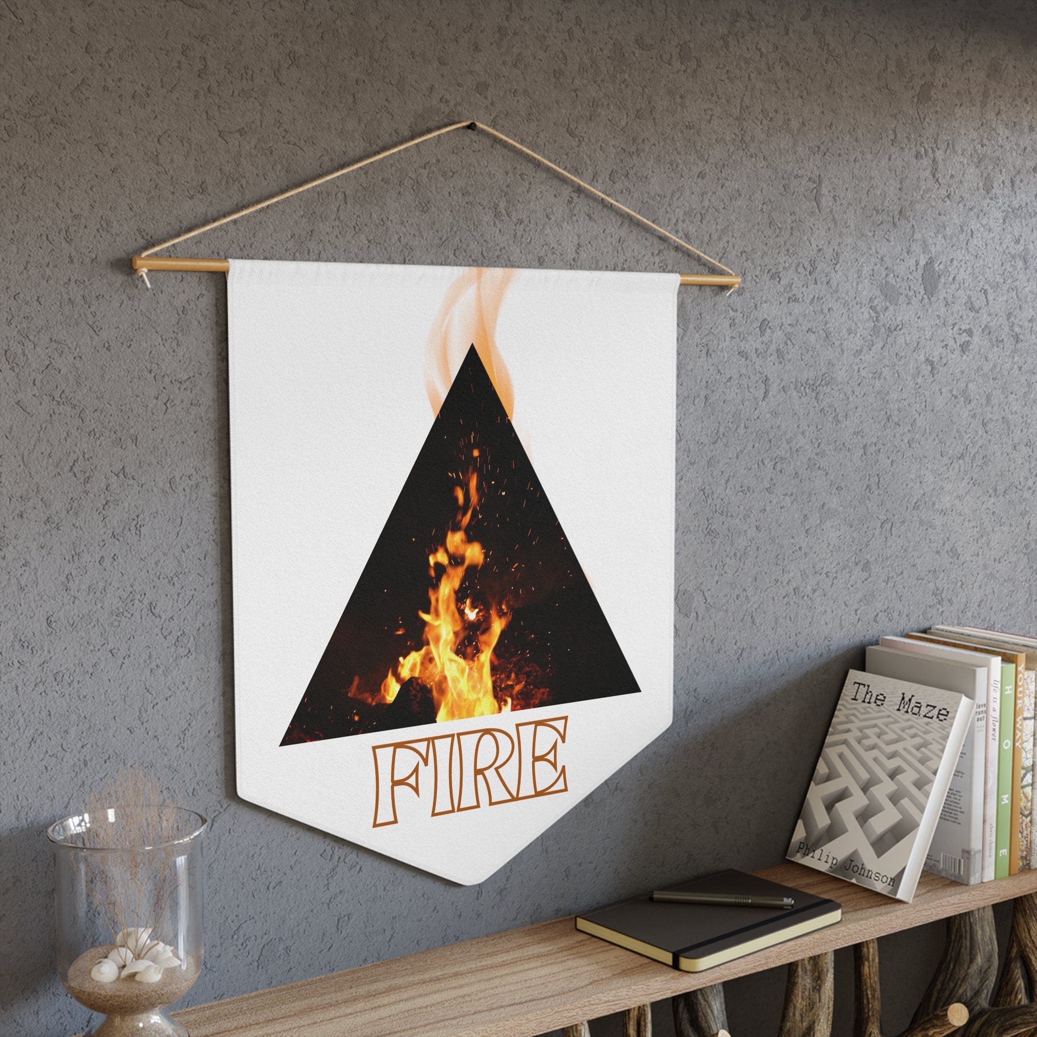 Fire Element Alchemic Symbol - Pagan Pennant - Etsy