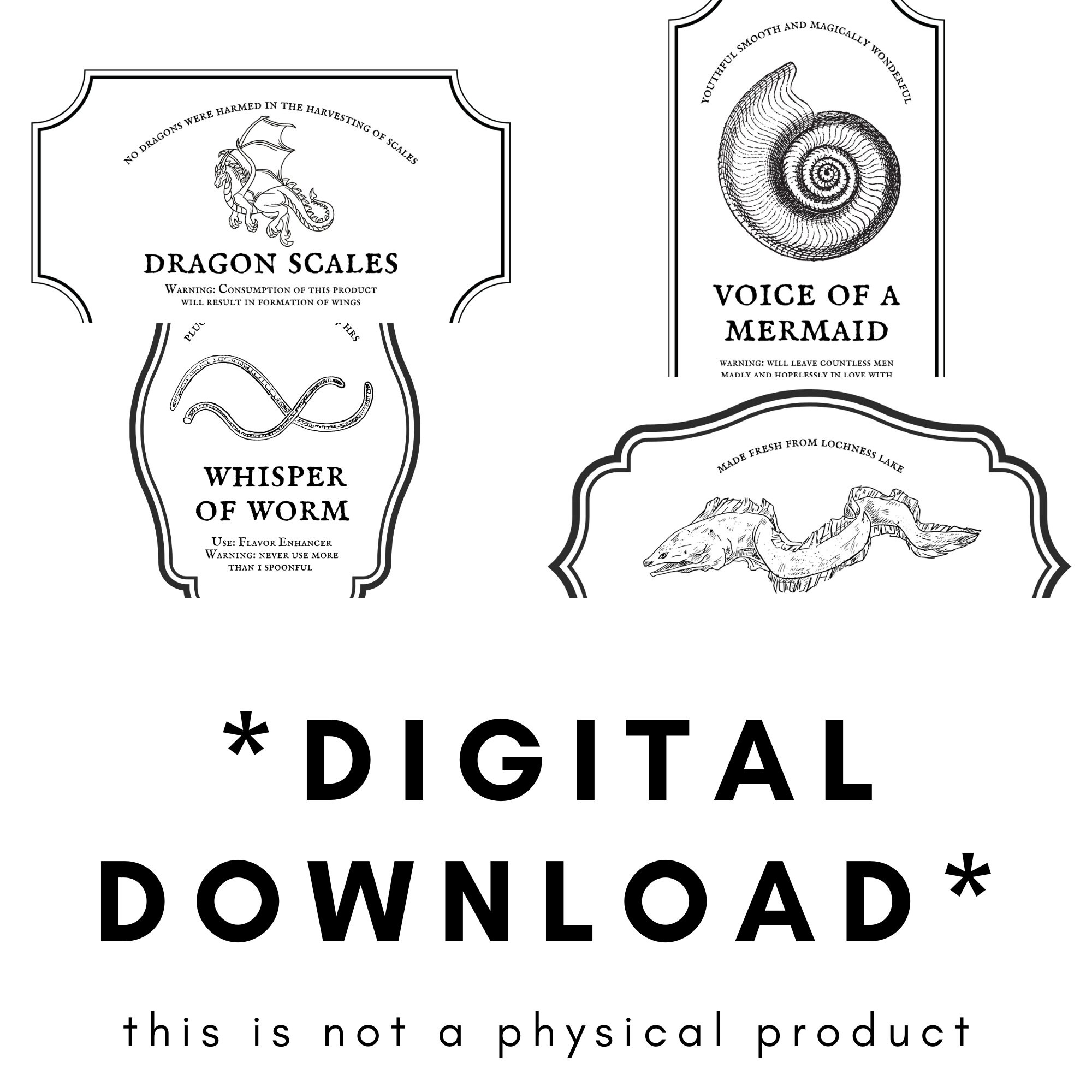 Elements of the Sea Potion Label Digital Download 4 - Etsy