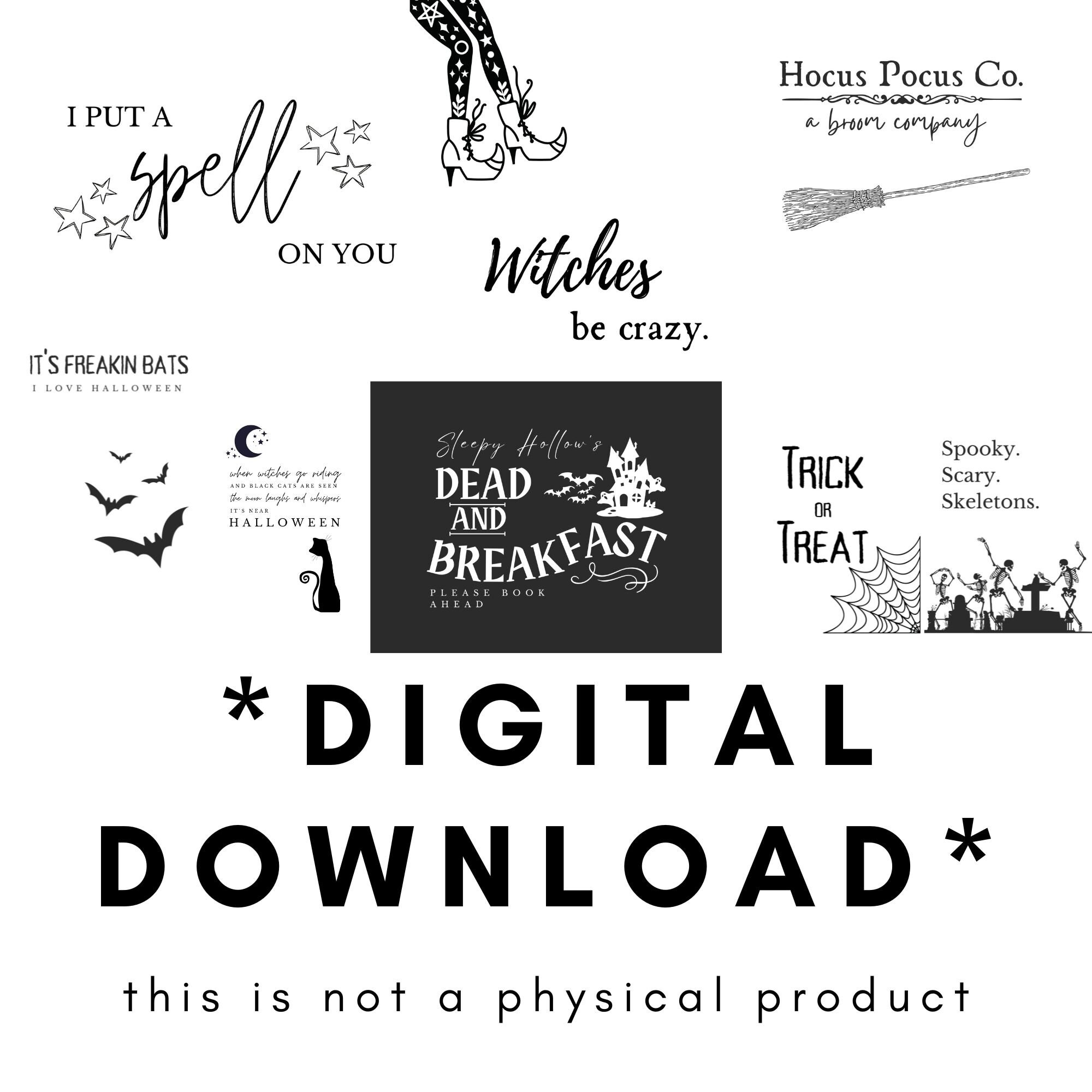 Halloween Mega Bundle Printable Black and White Halloween Prints ...