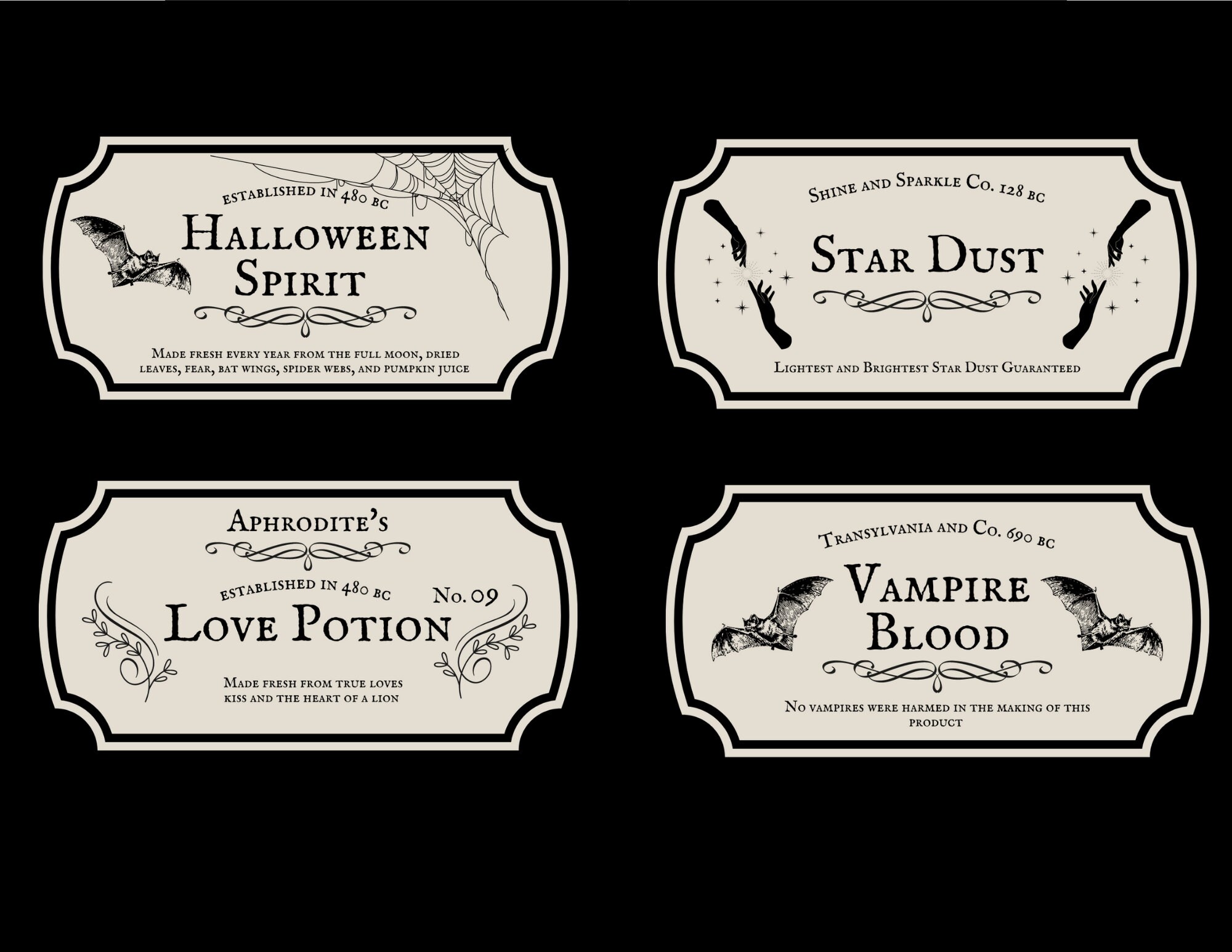 Halloween Potion Label Digital Download 15 Different Vintage Style ...