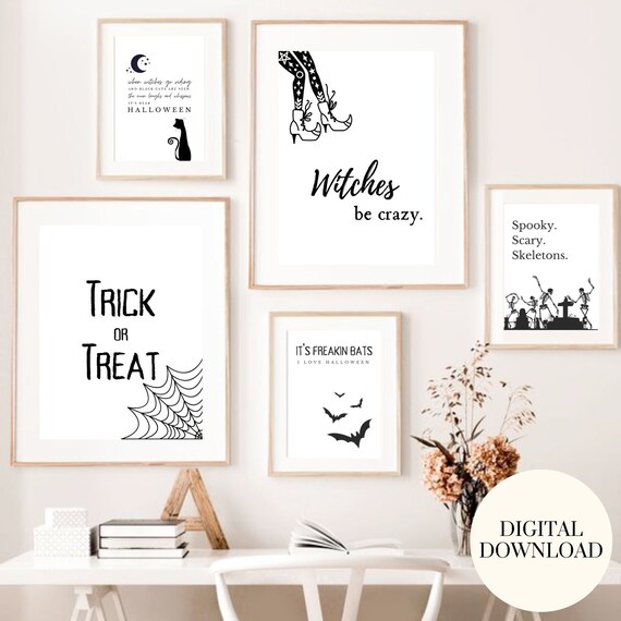 Halloween Mega Bundle Printable Black and White Halloween - Etsy