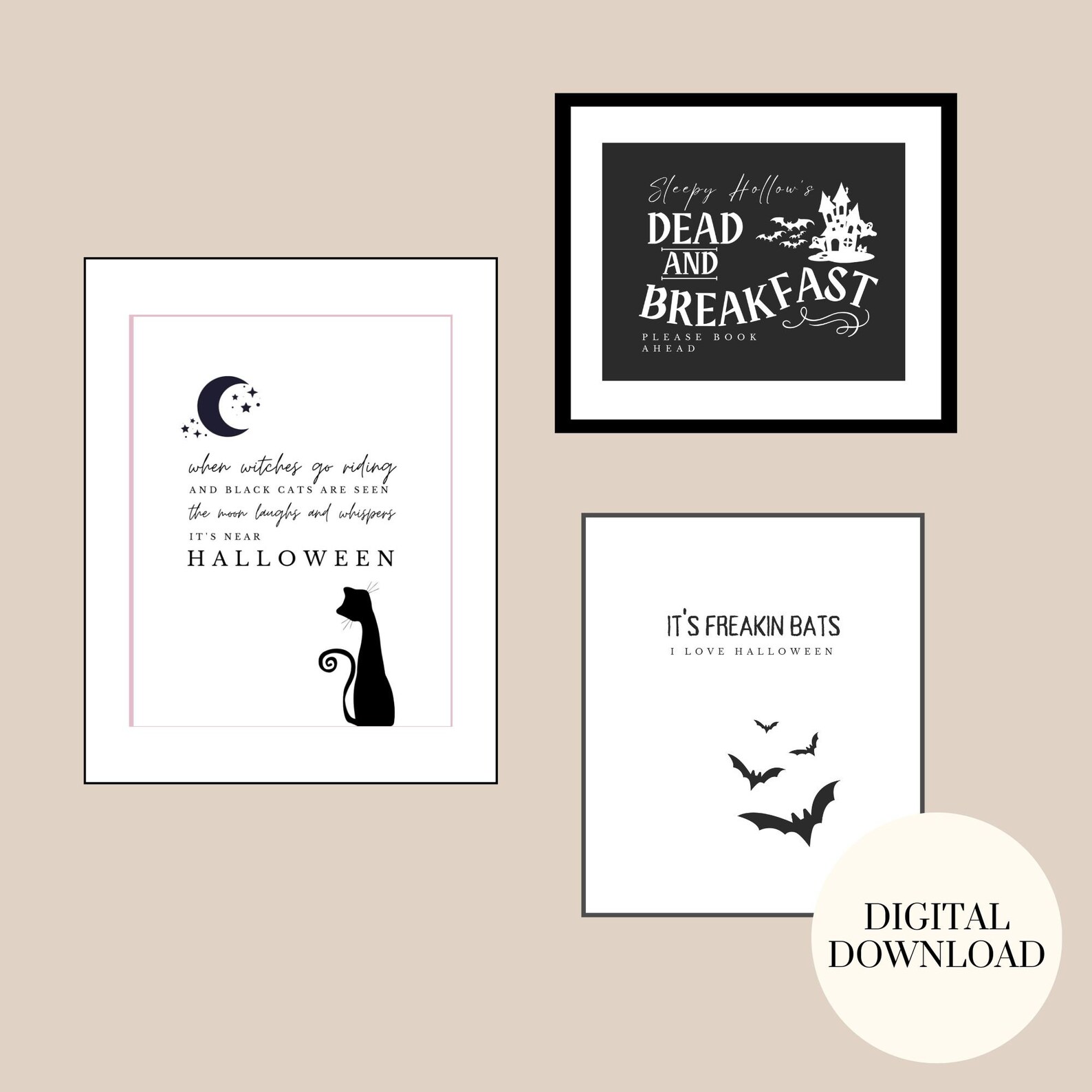 Halloween Mega Bundle Printable Black and White Halloween - Etsy