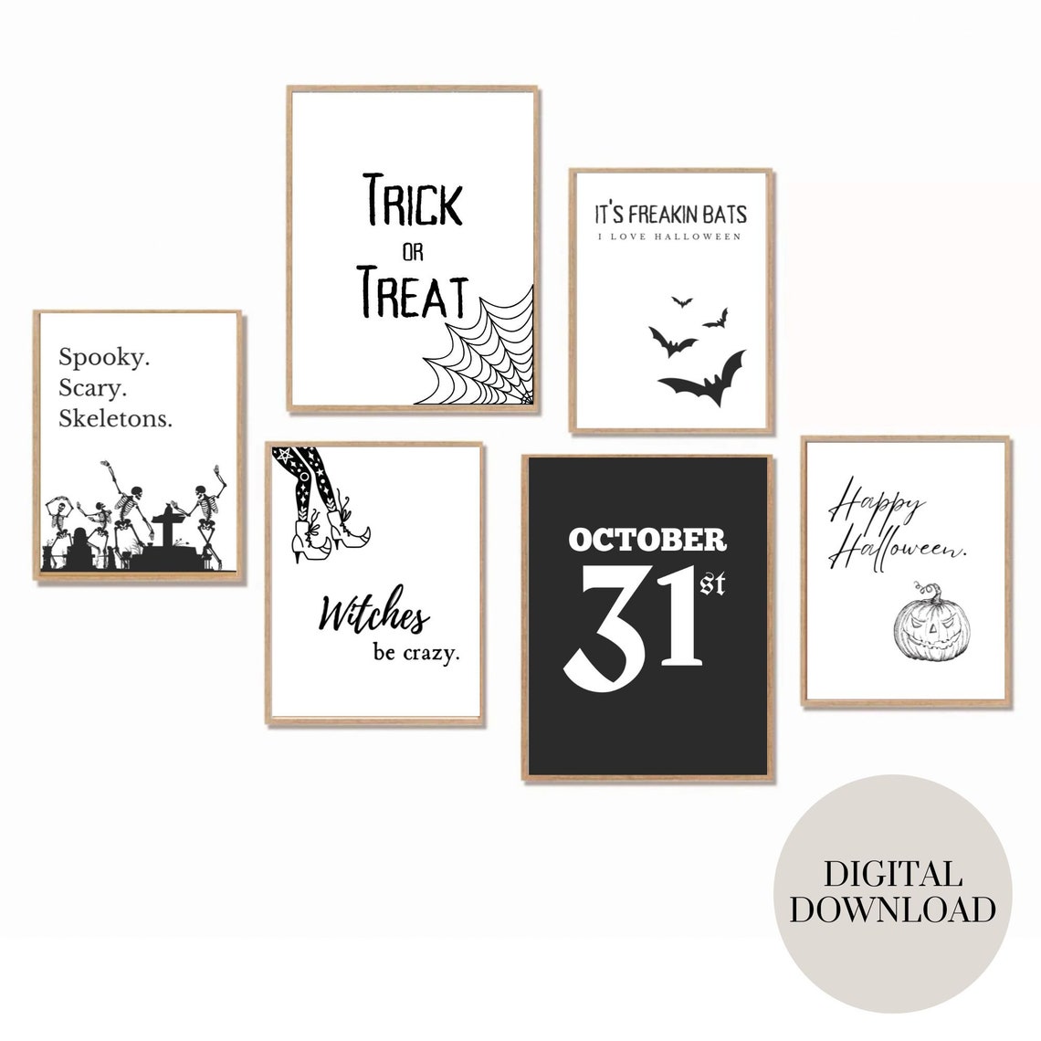 Halloween Mega Bundle Printable Black and White Halloween - Etsy
