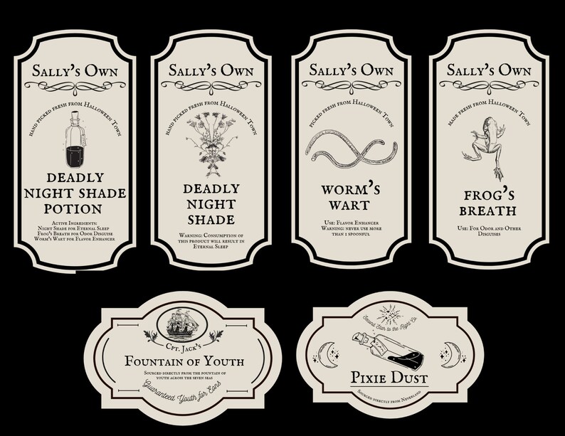 Halloween Potion Label Digital Download 15 Different Vintage Style ...